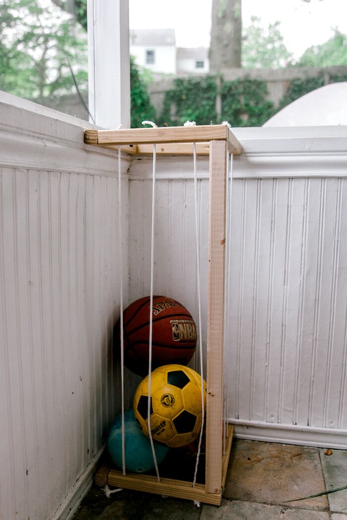 DIY ball storage to keep balls in one place - If Only April