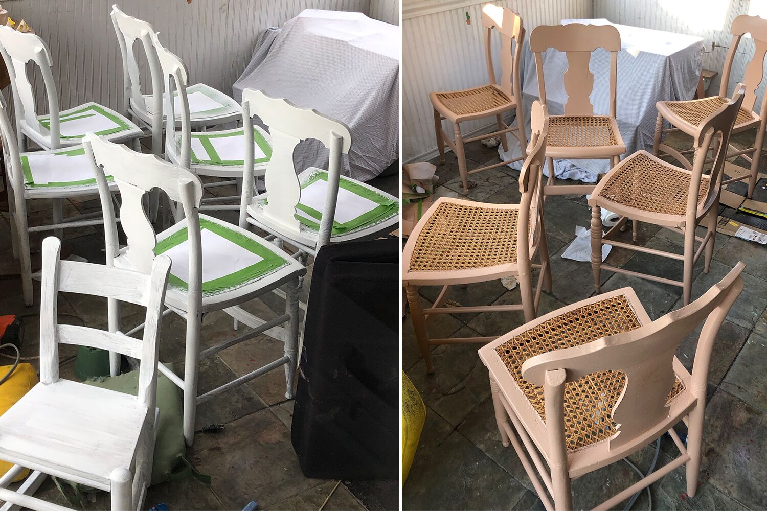 Sanding cane furniture store